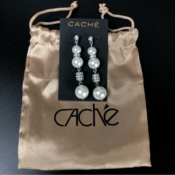 Cache | Jewelry | Cache Faux And Rhinestones Earrings | Poshmark